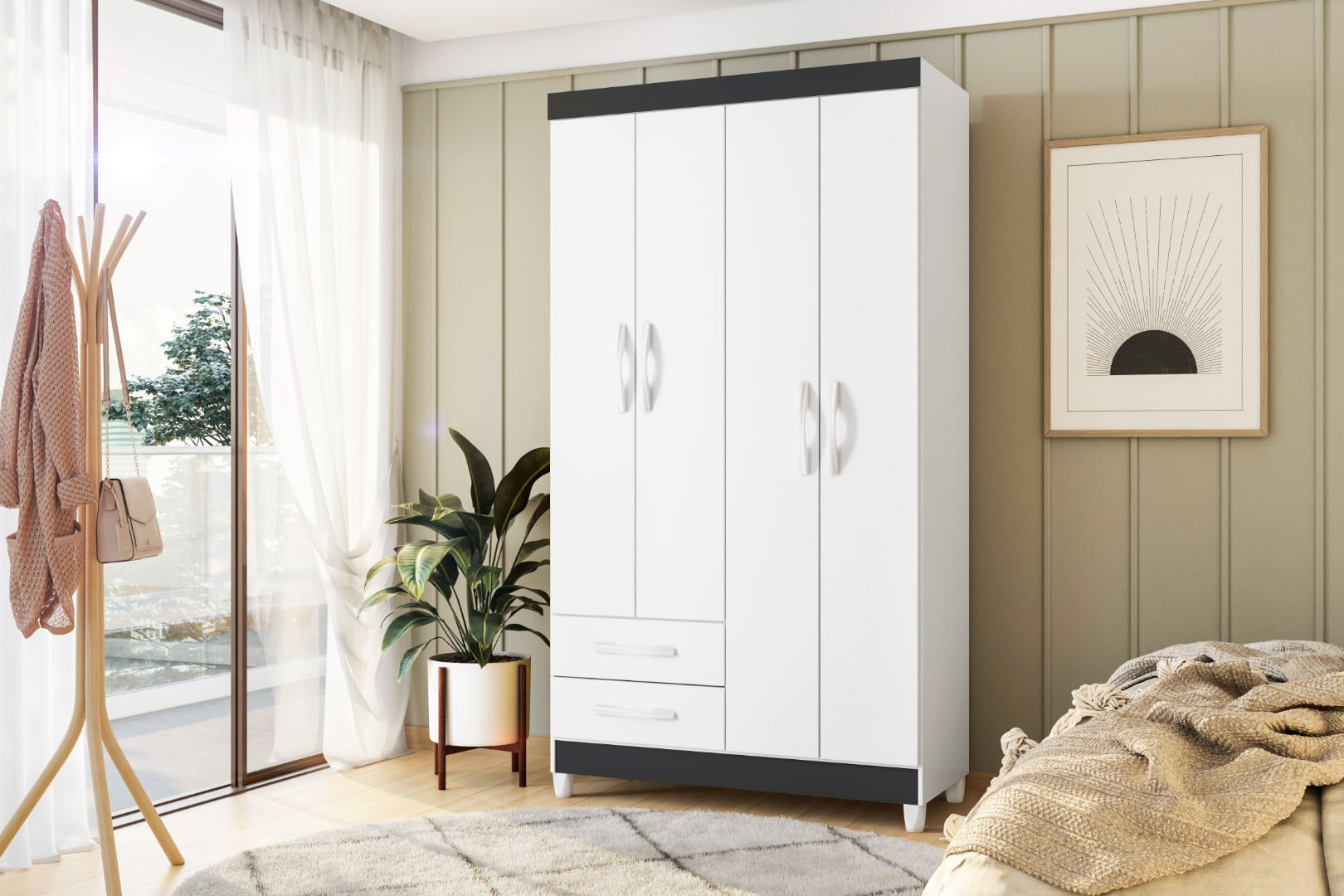 Guarda Roupa 4 portas Ambar Quadriflex Albatroz