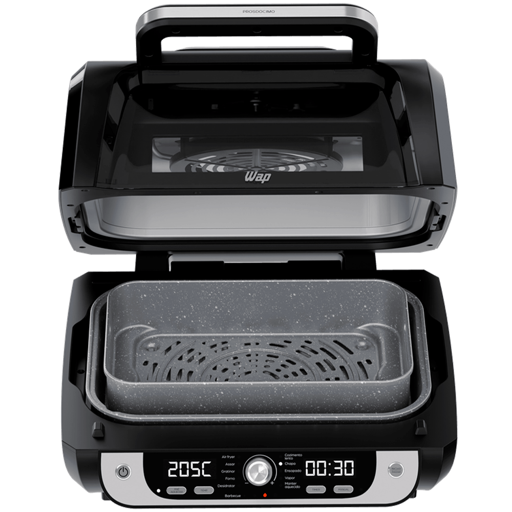 Fritadeira Air Fryer Wap 12 em 1 Barbecue Digital 10 Litros Preto