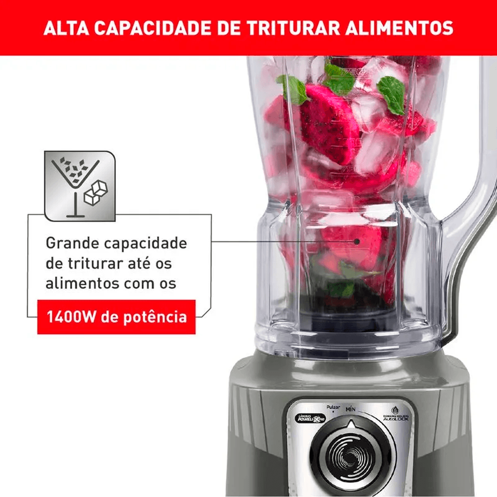 Liquidificador Arno Power Max 3,1L 1400W Cinza LN87