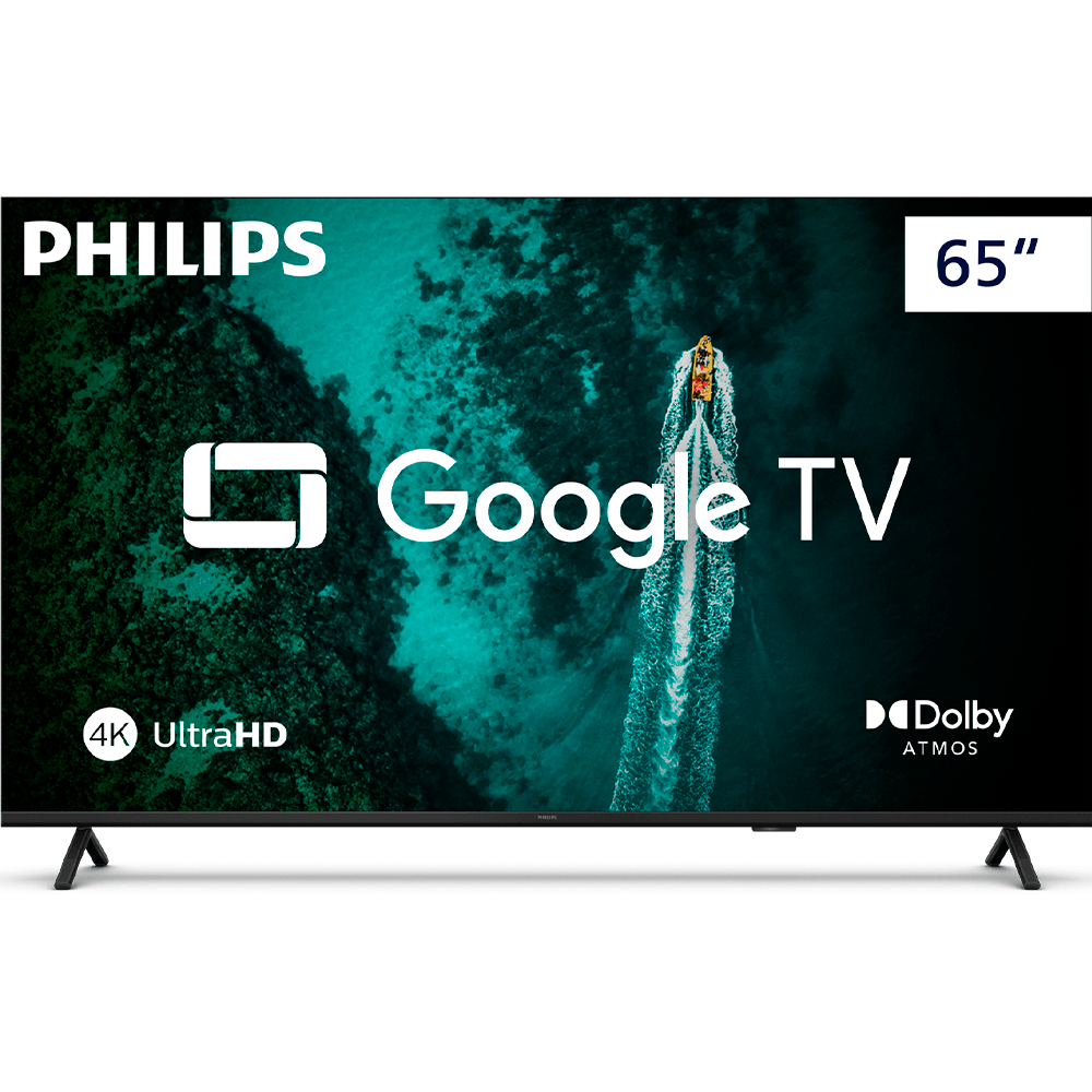 Smart TV 65" Philips LED 4K 65PUG7419 com Google Assistant integrado e ...