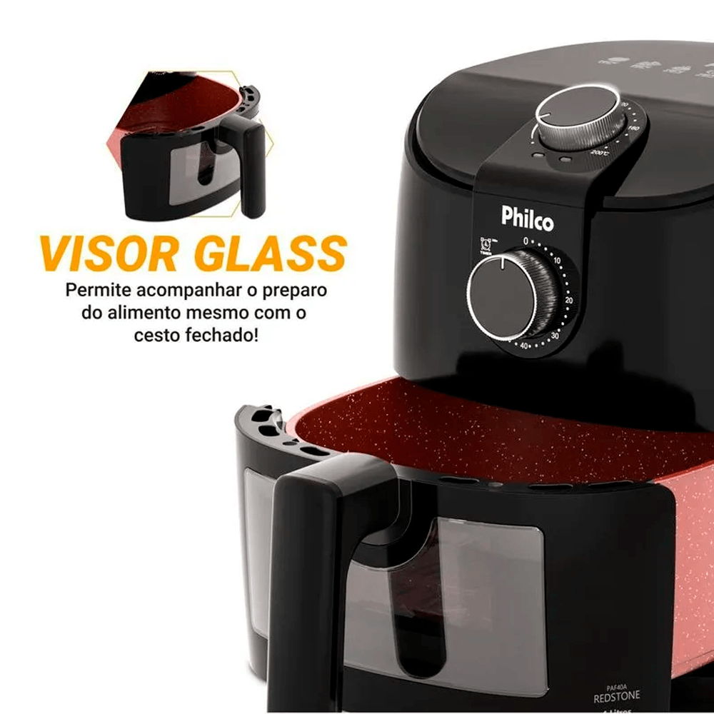 Fritadeira Air Fryer Philco 4 litros Redstone 1500W PAF40A
